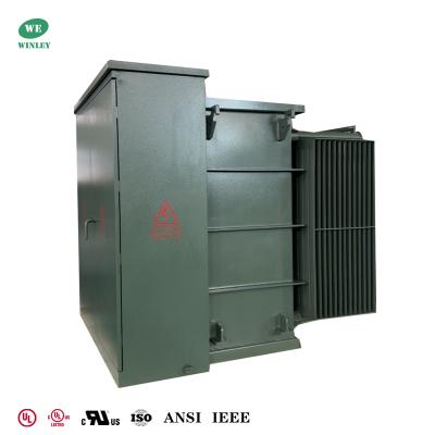 China 1000kVA 3 Phase Pad Mounted Transformer 34.5kV to 208V Radial Feed Ceramic Bushing Oil Immersed for sale