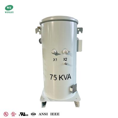 China 75KVA Single Phase Pole Mounted Transformer Oil Immersed 6900V to 460V ANSI IEEE UL cUL for sale