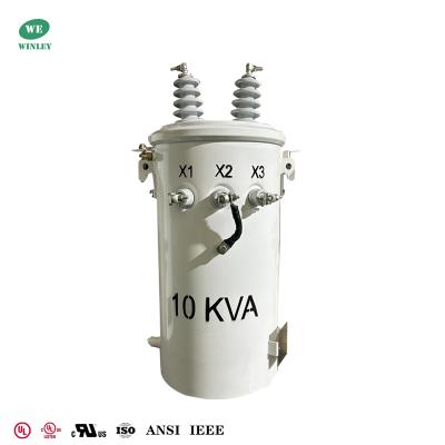 China 10kVA Pole Mounted Transformer 4160V to 120V Oil Immersed Single Phase ANSI IEEE CSA for sale