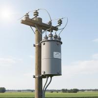 China 10 KVA Single Phase Pole Mounted Transformer 24940Y to 120/240V Overhead Distribution Copper Winding DOE 2016 for sale