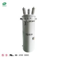 China 3 Phase Pole Mounted Transformer 75kVA 13800V to 480V 277V Oil Filled Distribution ANSI for sale
