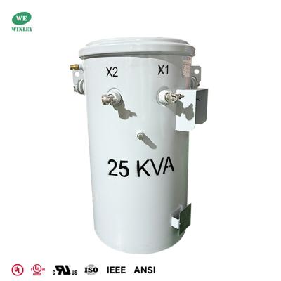 China 25kVA Single Phase Pole Mounted Transformer 6900V to 120V ANSI IEEE Oil Filled for sale