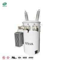 China 167kVA Single Phase Pole Mounted Transformer 34500V to 120/240V Overhead Distribution Type ANSI/IEEE Standards DOE 2016 Efficiency for sale