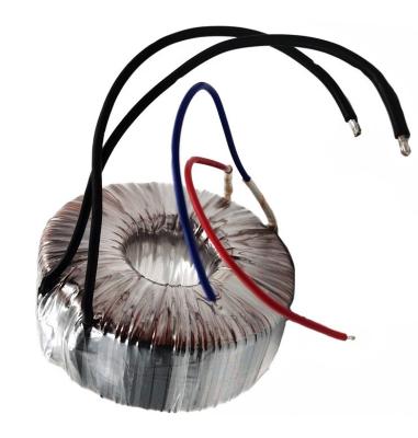 China 100VA Toroidal Isolation Transformer for Audio Amplifiers - Dual 115VAC Input, Two 12VAC Output Groups, 50/60Hz Frequency for sale