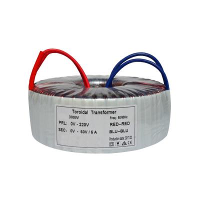 China 300W Communication Toroidal Isolation Transformer 60VAC/5A with Copper Winding and CE Certification for sale