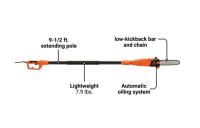 China 6.5A 2.65m Garden Electric Chainsaw 10 Inch Electric Pole Saw 9.5Ft For Branches for sale