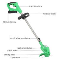 China 500w Cordless Lawn Mower And Trimmer Set Battery Operated Electric Grass Clippers for sale