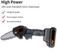 China 6in 21V Mini Small Battery Handheld Chainsaw Machine Mills Wood Cutting Lithium Prunner for sale