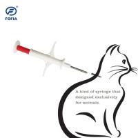 China ICAR Certified 2.12*11.5mm RFID Microchips With Animal Bio Glass EM4305 Red Lock for sale