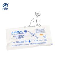 China ICAR Certified 2.12*11.5mm RFID Microchips With Animal Bio Glass EM4305 Red Lock for sale
