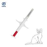 China ICAR Certified 2.12*11.5mm RFID Microchips With Animal Bio Glass EM4305 Red Lock for sale