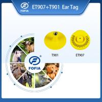 China FOFIA RFID Electronic Ear Tag Animal Tracking Tags With Thermometer For Cattle Sheep for sale
