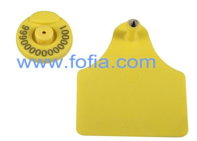 China Rfid Animal Microchip Electonic Ear Tag Identification With Em4305 Button for sale