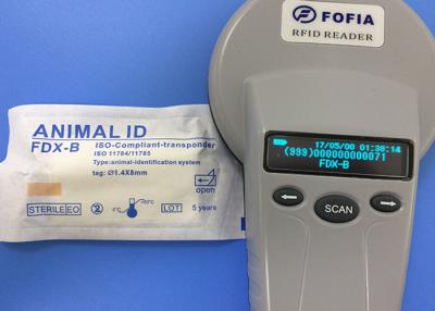 China CE 134.2khz Microchip Dog Scanner , RFID Smart Reader With LCD Display for sale
