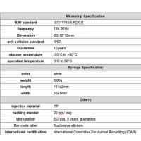 China RFID FDX-B 1342khz Animal Glass Tube Syringe Microchip Injector 2125x12mm ICAR Non Shared Code Pet Tracking Instrument for sale