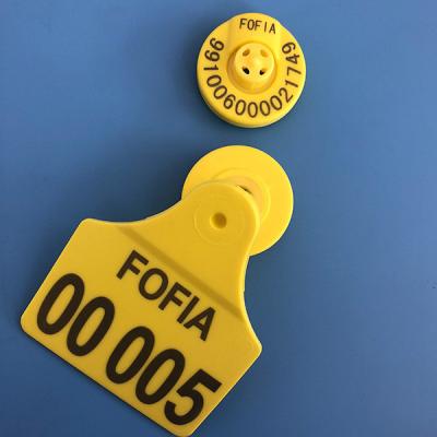 China Waterproof Electronic Ear Tags Rfid Animal ISO11784 50pcs for sale