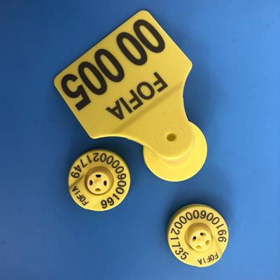 China Animal Electronic Rfid Ear Tag 134.2khz 350N For Tracking With Laser Printing Cattle for sale