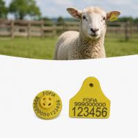 China TPU Sheep Identification Tags Frequency 134.2KHz Lightweight Ear Tags Designed for Long Lasting Livestock Identification for sale