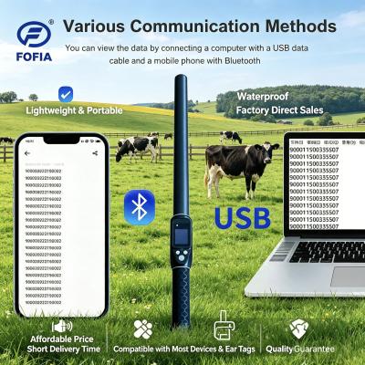 China Compact RFID Stick Reader Supporting ISO11784 85 FDX B HDX and ID64 Tags with Bluetooth 5 and Waterproof Housing for sale