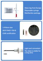 China ICAR Certificated FOFIA RFID 134.2kHz Animal Microchip FDX/EM4305 Chip IP67 Waterproof for Pet Injection Plastic for sale