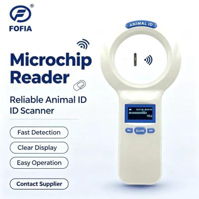 China Waterproof White FOFIA PT200 RFID Handheld Reader 128x64 OLED Screen 134.2kHz Frequency Long Distance Reading for sale