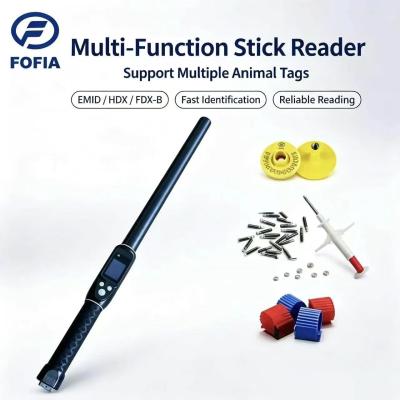 China FOFIA Waterproof Long Range 134.2kHz RFID Ear Tag Reader ISO11784/5 Protocol 30-100cm Reading Distance PVC Material for Farm for sale