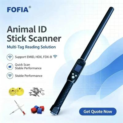 China Durable Waterproof Long Range 134.2kHz RFID Ear Tag Reader ISO11784/5 Protocol 30-100cm Reading Distance PVC Material for Farm for sale