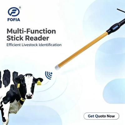 China New FOFIA Waterproof RFID Stick Reader 134.2kHz  Cattle ID USB RS232 7000 Records Storage ISO11784/5 Long Reading Distance for sale