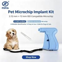 China Fofia New Hot Selling RFID Separate Reusable134.2kHz Animal ID Microchip ZS005 Blue Waterproof Pet Use Injection 1.5 Year for sale
