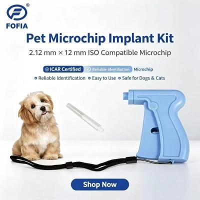 China Fofia New Hot Selling RFID Separate Reusable134.2kHz Animal ID Microchip ZS005 Blue Waterproof Pet Use Injection 1.5 Year for sale