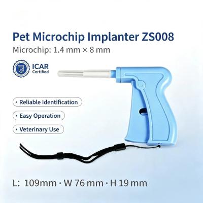 China Fofia 2026 New Hot Selling RFID 134.2kHz Dog Animal ID Microchip Split Type Plastic ZS008Waterproof Blue 3-Year Warranty for Pet for sale