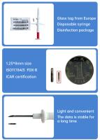China 2026 Hot Selling Edition New RFID 134.2kHz Integrated Fofia Animal Implantable Microchip White ZS009 Model Waterproof 3-Year for sale