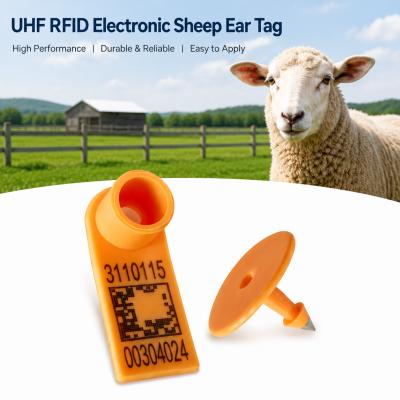 China Reading distance 0 to 1.5m Two piece Animal ID Tags Clear Markings for Easy Livestock Identification and Animal Tracking for sale