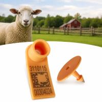 China Two piece Sheep Ear Tags 2.9g TPU waterproof livestock tags perfect for sheep identification and farm management systems for sale