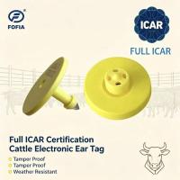 China Waterproof Fofia Full ICAR Certified ET908 Yellow RFID TPU Cow Ear Tag High Quality 1.5 Year Warranty Animal Husbandry for sale