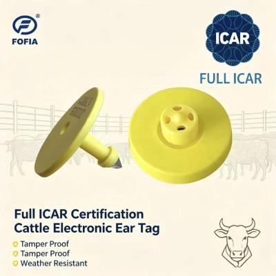 China Waterproof Fofia Full ICAR Certified ET908 Yellow RFID TPU Cow Ear Tag High Quality 1.5 Year Warranty Animal Husbandry for sale