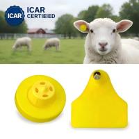 China High Quality New ET957 134.2kHz TPU Electronic Ear Tags for Pigs Sheep Cow Farm Use 10cm Read Range -20~80C 29.90.3mm for sale