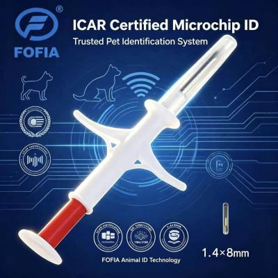 China FOFIA New RFID 134.2kHz Animal Microchip FDX/EM4305 Chip IP67 Waterproof Cattle/Pig/Sheep Livestock Pet PP for sale