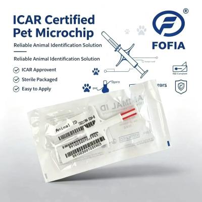 China Durable Fofia New Hot Selling RFID 134.2kHz PP Material Dog ID Microchip Waterproof Farm Use Pet Injection 1.5 Year Ear Tag for sale