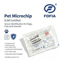 China Waterproof Fofia New Hot Selling RFID 134.2kHz PP Material Dog ID Microchip Waterproof Farm Use Pet Injection 1.5 Year Ear Tag for sale