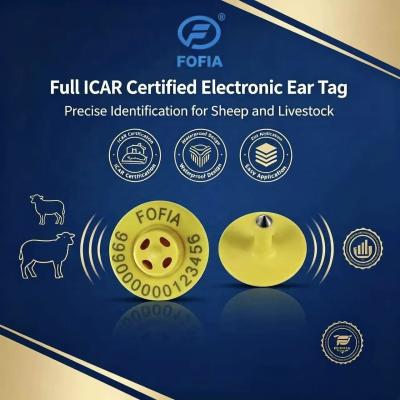 China High Quality New ET957+T901 134.2kHz TPU Electronic Ear Tags for Pigs Cattle Sheep Coat Farm 10cm Read Range -20~80C 29.90.3mm for sale