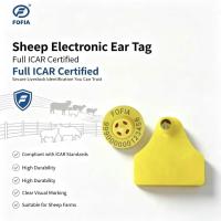 China Fofia ET957+T967 Sheep Goat Cattle Combination Electronic Animal Tracking Ear Tag New RFID TPU Laser Coding 3 Year for sale
