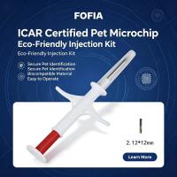 China Waterproof Fofia New Hot Selling RFID 134.2kHz PP Material Dog ID Microchip Farm Use Pet Injection 1.5 Year Ear Tag Blue Model for sale