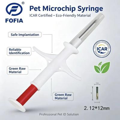 China New Fofia Durable Waterproof White RFID Animal Microchip ZS006 with IP67 and 1.5 Year Warranty for Dog Cat & Pet Injection Tag for sale