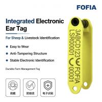 China Fofia HDX ET969 New High-Temperature Resistant Anti-Shedding Yellow TPU Laser-Coded Sheep Ear Tag RFID Chip Animal Tracking for sale