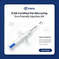 China FOFIA ZS007 ICAR Certified 134.2kHz RFID  Animal Microchip FDX/EM4305 IP67 Waterproof White PP 1.4x8mm Dog Cat Pets for sale