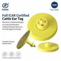 China New Fofia Full ICAR ET908+T901 Waterproof RFID LF TPU Yellow Animal Ear Tags 14.5mm Cattle Cow Chips 5 Year Warranty 0.01g for sale