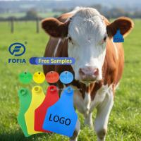 China New Plastic Cow Ear Tags Bovine Cattle Sheep & Pig Farm Use Ear Mark Tags with Number Animal Tracking Chip for sale