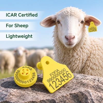 China Fofia Full ICAR Combination Sheep Goat Electronic Tracking Ear Tag New High Quality RFID TPU Plastic Laser Coding 3-Year for sale