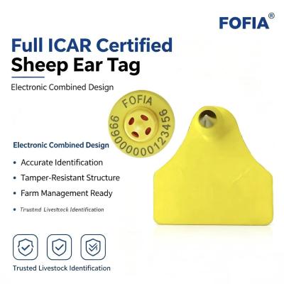 China Waterproof Durable Fofia Sheep Goat Animal Combination Electronic Farm Tracking Ear Tag New High Quality RFID TPU Plastic Laser for sale